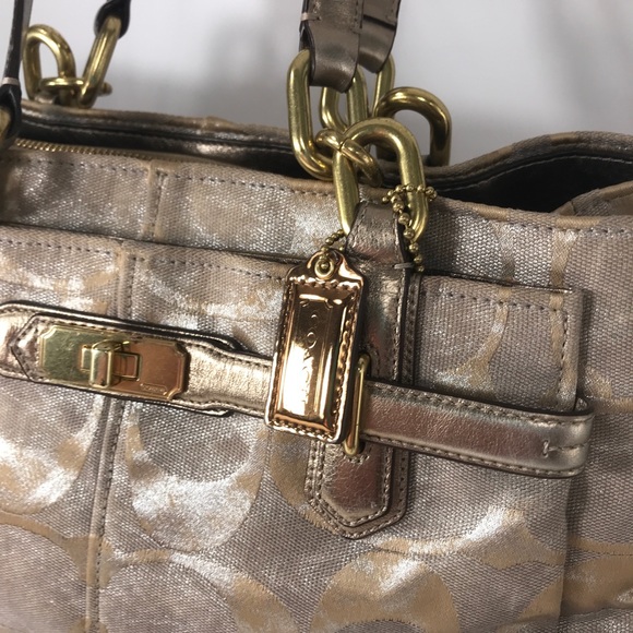 Coach | Bags | Coach Chelsea Gold Patina Signature Jaden Carryall ...